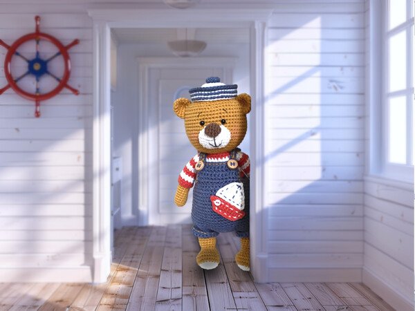 Crochet bear amigurumi pattern Eric, the Lifeguard Bear