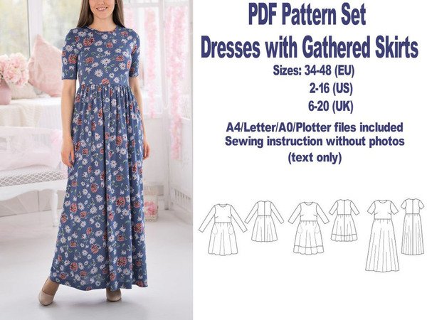 PDF Dresses Sewing Patterns Women Patterns Sewing PDF Sewing Pattern Dress