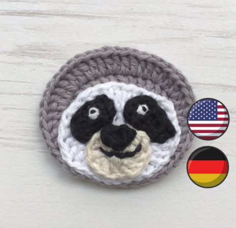 Sloth Appliqué Crochet Pattern