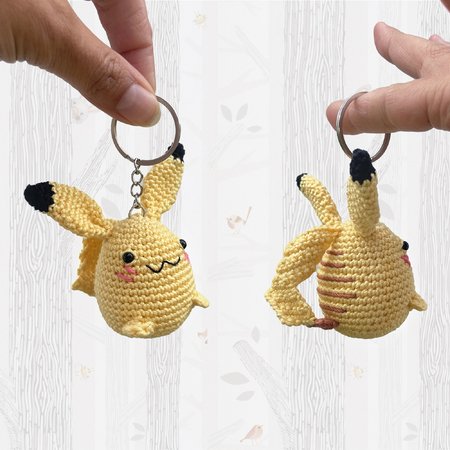 Bundle Crochet Pattern Amigurumi Keychain Anime Poke Animals Pika & Mew