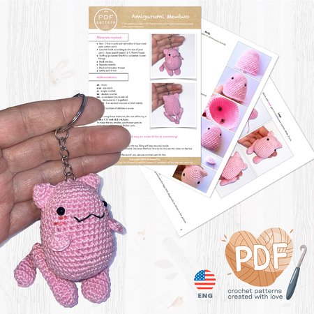 Bundle Crochet Pattern Amigurumi Keychain Anime Poke Animals Pika & Mew