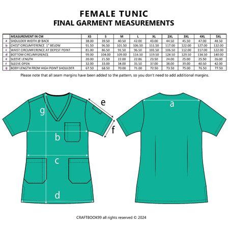 Female Scrub Set PDF Sewing Pattern | Nursing Scrubs Sewing | Medical Tunic