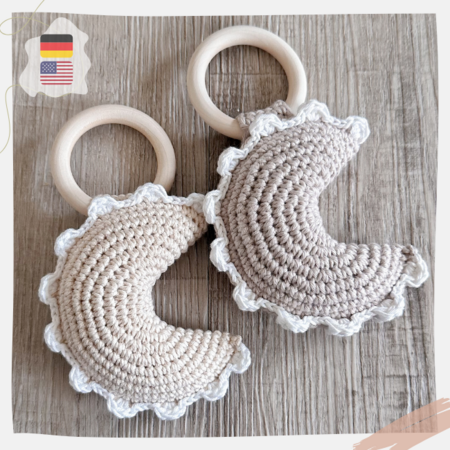 Boho Moon Rattle - Crochet Pattern English & German