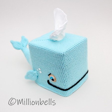 Whale Tissue Box Cover Crochet Pattern Animal Home Decor Tissue Topper
