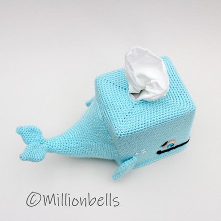 Whale Tissue Box Cover Crochet Pattern Animal Home Decor Tissue Topper