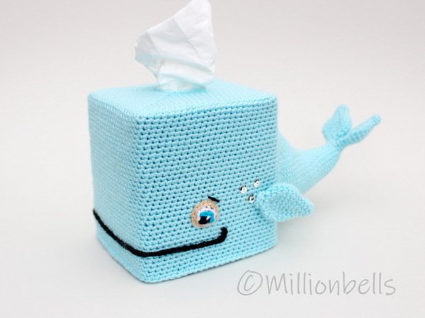 Whale Tissue Box Cover Crochet Pattern Animal Home Decor Tissue Topper