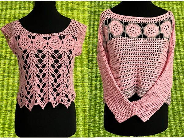 Rosetten im Crop-Top – 2 in 1 Häkelanleitungen