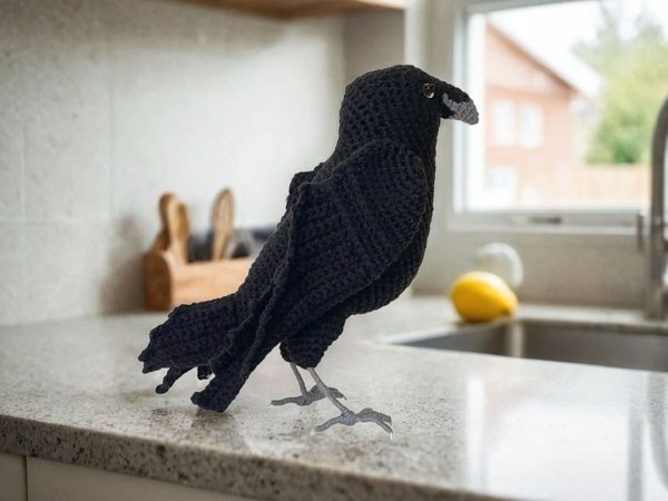 Raven. Halloween decor. Crochet pattern