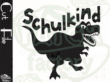 Plotterdatei, Schnittvorlage Schulkind T-Rex Dinosaurier