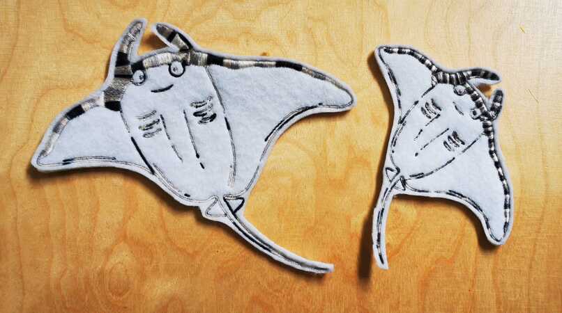 Stickdatei - Manta Rochen Manti - Tier Meerestier - 2 Größen