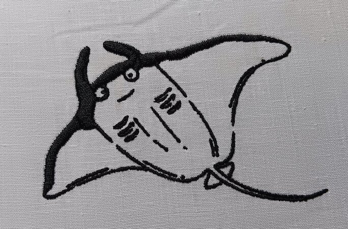 Stickdatei - Manta Rochen Manti - Tier Meerestier - 2 Größen