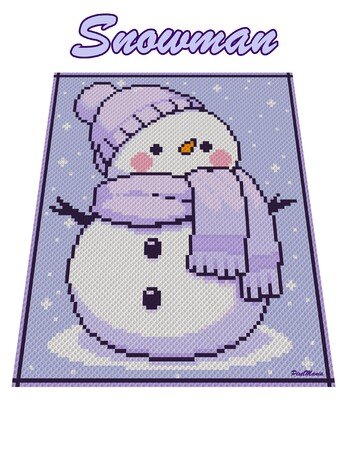 SNOWMAN - pattern for sc crochet blanket