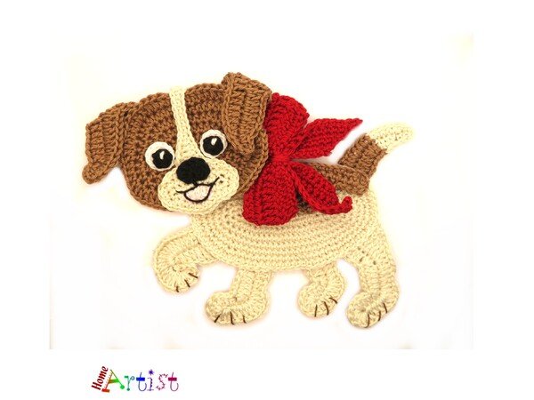 Puppy Dog crochet applique pattern