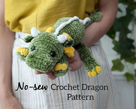 No-Sew Dragon - Amigurumi Crochet Pattern (in ENG, DE)