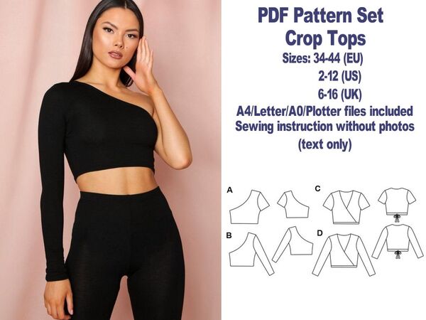 Crop Top Sewing Pattern Sewing Patterns Patterns PDF Crop Top Pattern