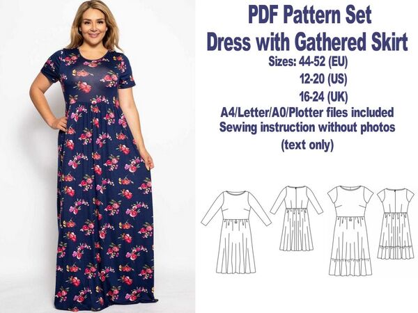Maxi Dress Sewing Pattern Dresses Sewing Patterns PDF Pattern Sewing