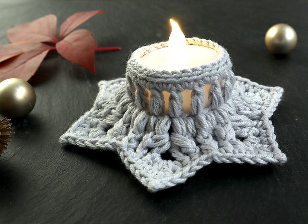 Tealight Holder "Twinkle Star" - Crochet Pattern