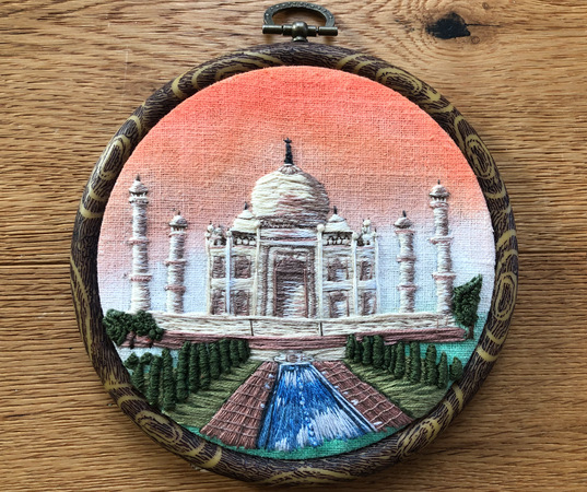 Taj Mahal PDF Stickvorlage mit Anleitung | Landschaft Stickerei Taj Mahal