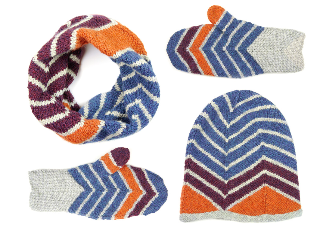 Winter-Spar-Set Maik Mütze + Loop + Fausthandschuhe Strickanleitung