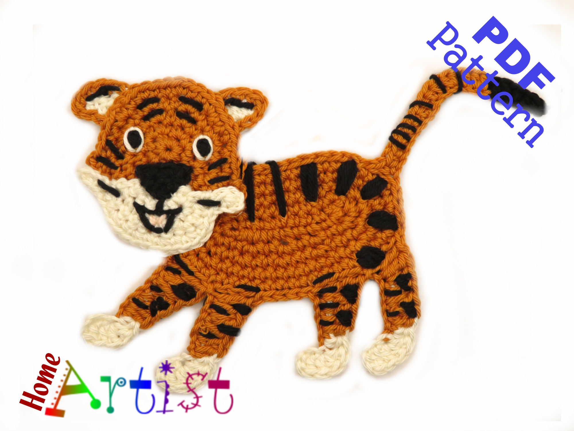 Tiger Crochet Applique Pattern