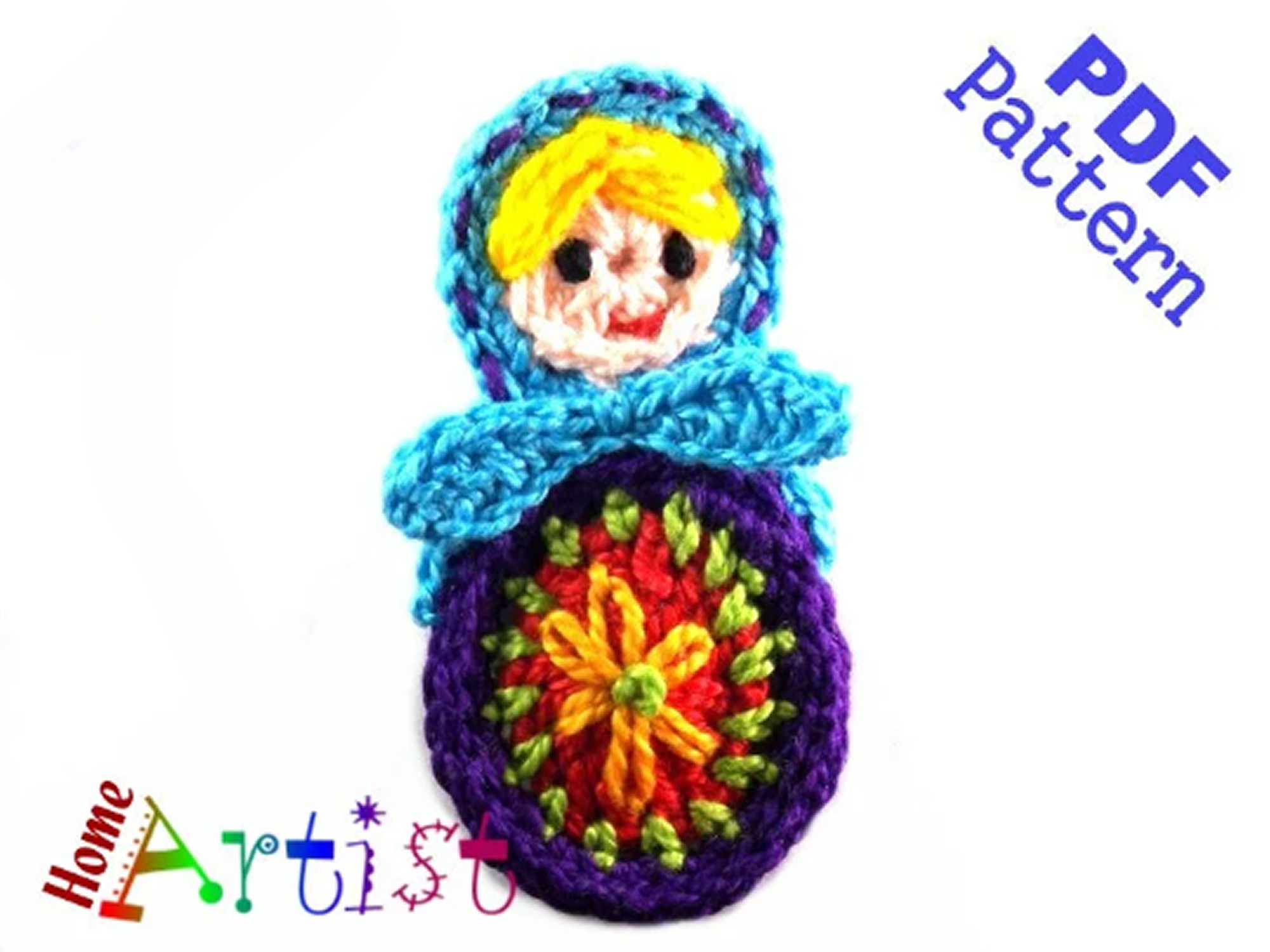 Matryoshka crochet Applique Pattern