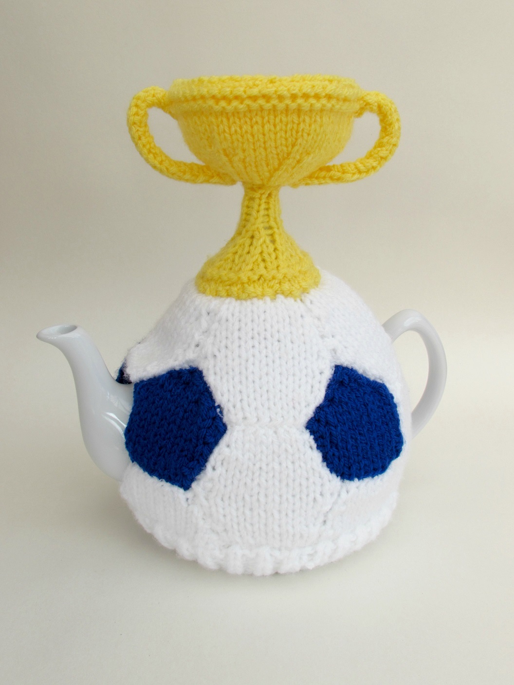 Football and World Cup Trophy Tea Cosy