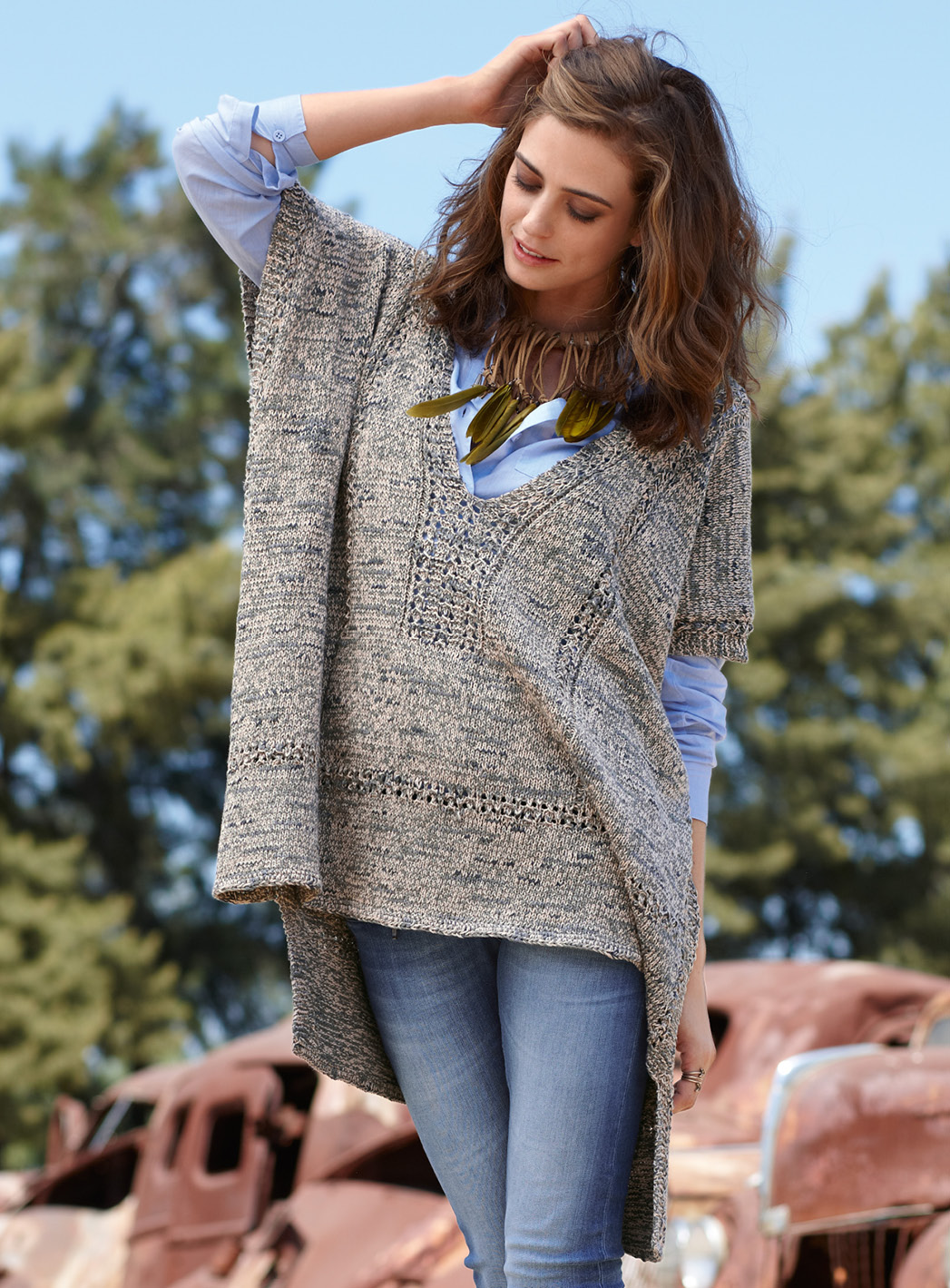 Strickanleitung Poncho-Pulli Effy