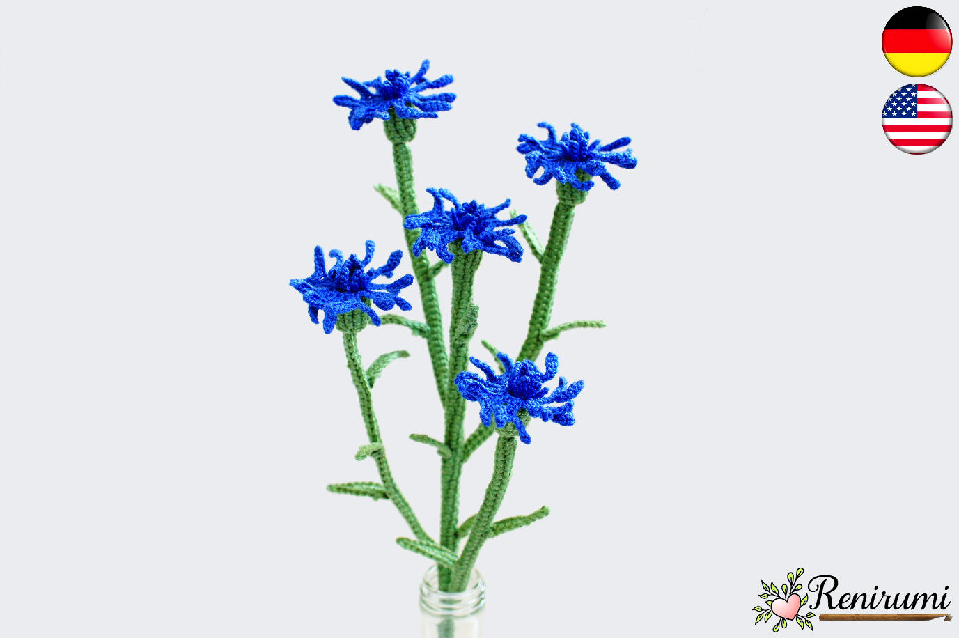 Crochet pattern Cutflower Cornflower