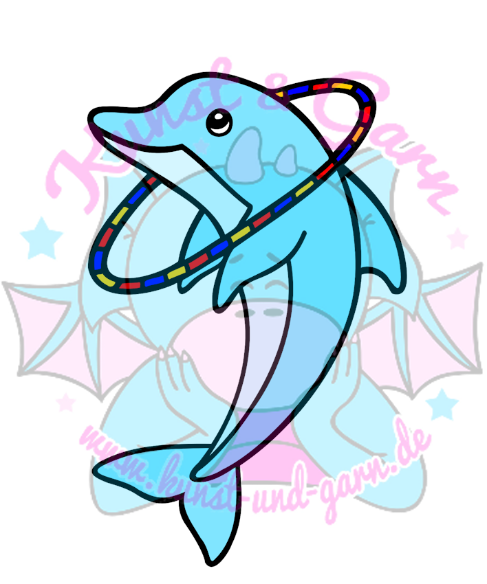Plotterdatei Delphin mit Reifen