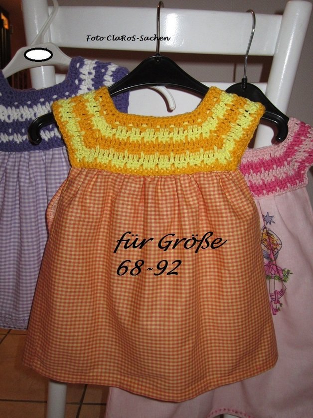 Kleidchen "Heidi" Gr. 68-80 und 86-92, häkeln und nähen