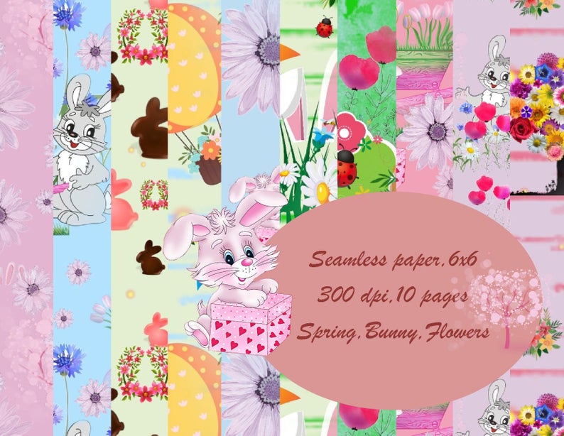 Seamless digital paper Bunny