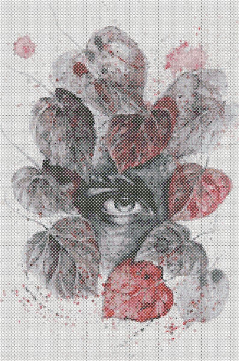 Face cross stitch pattern