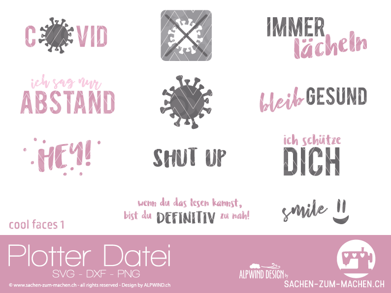 Plotter-Datei "cool faces" #1