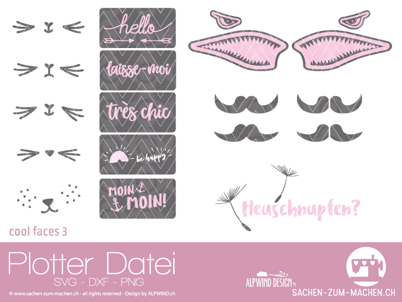 Plotter-Datei "cool faces" #3