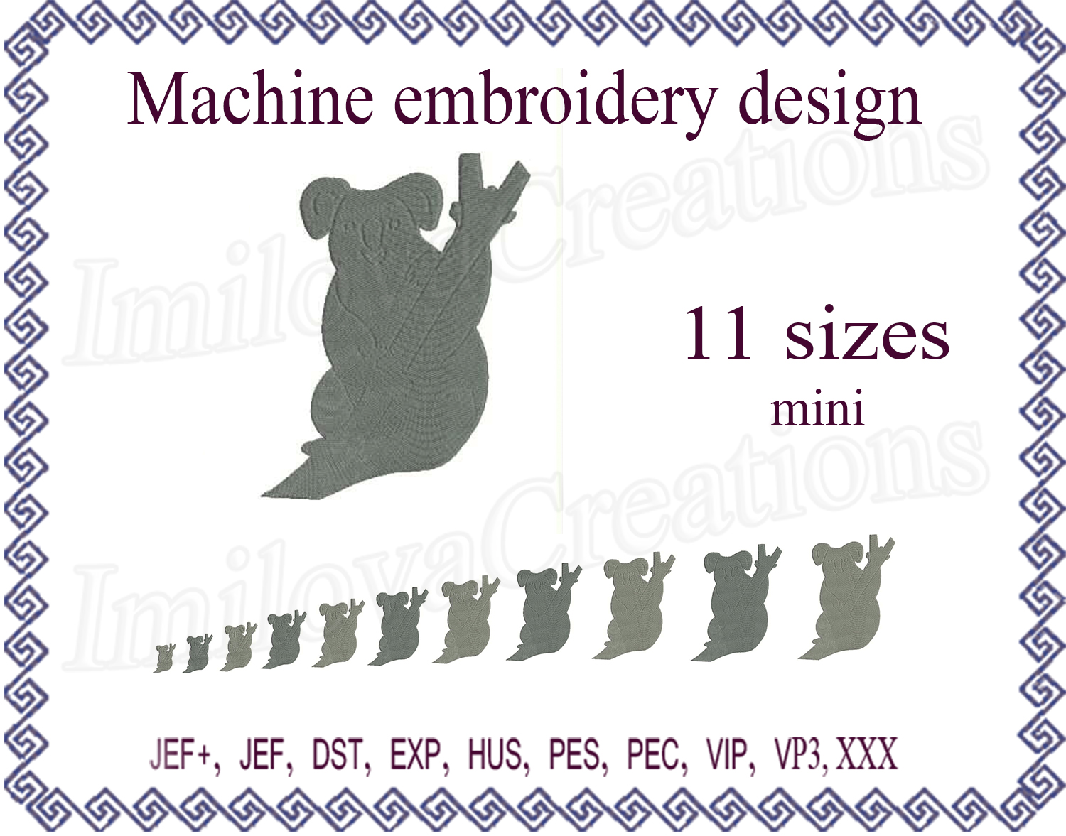 Machine Embroidery Design Bear Silhouette