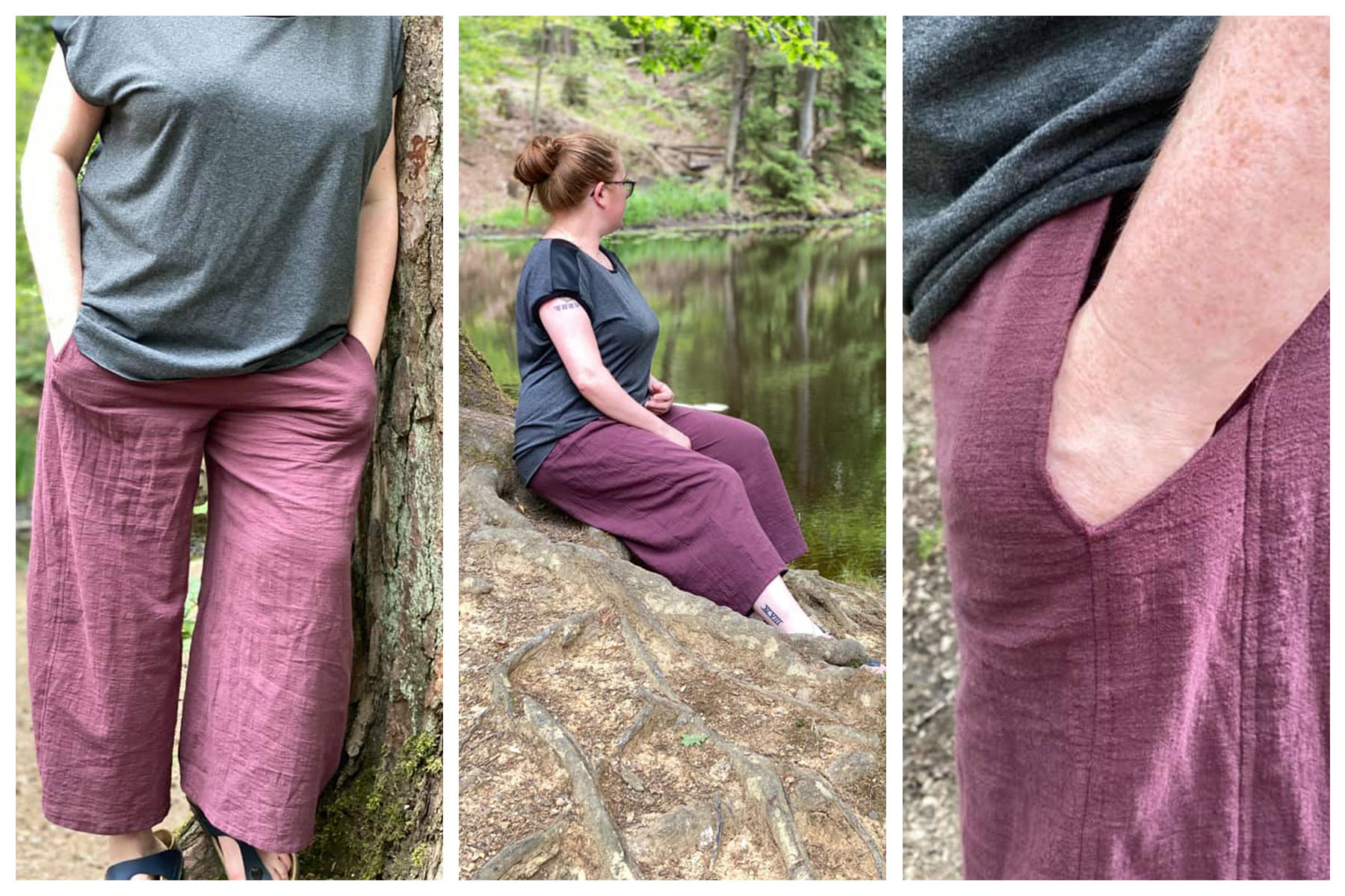 Culotte Midori pants pattern for short, 7/8, and full-length trousers.