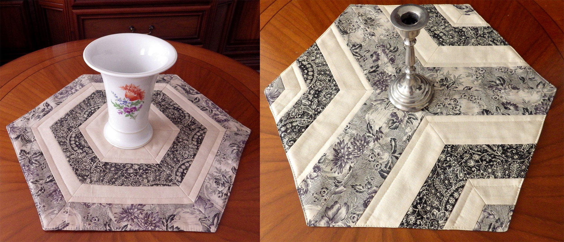 Deckchen Hexagon Patchwork