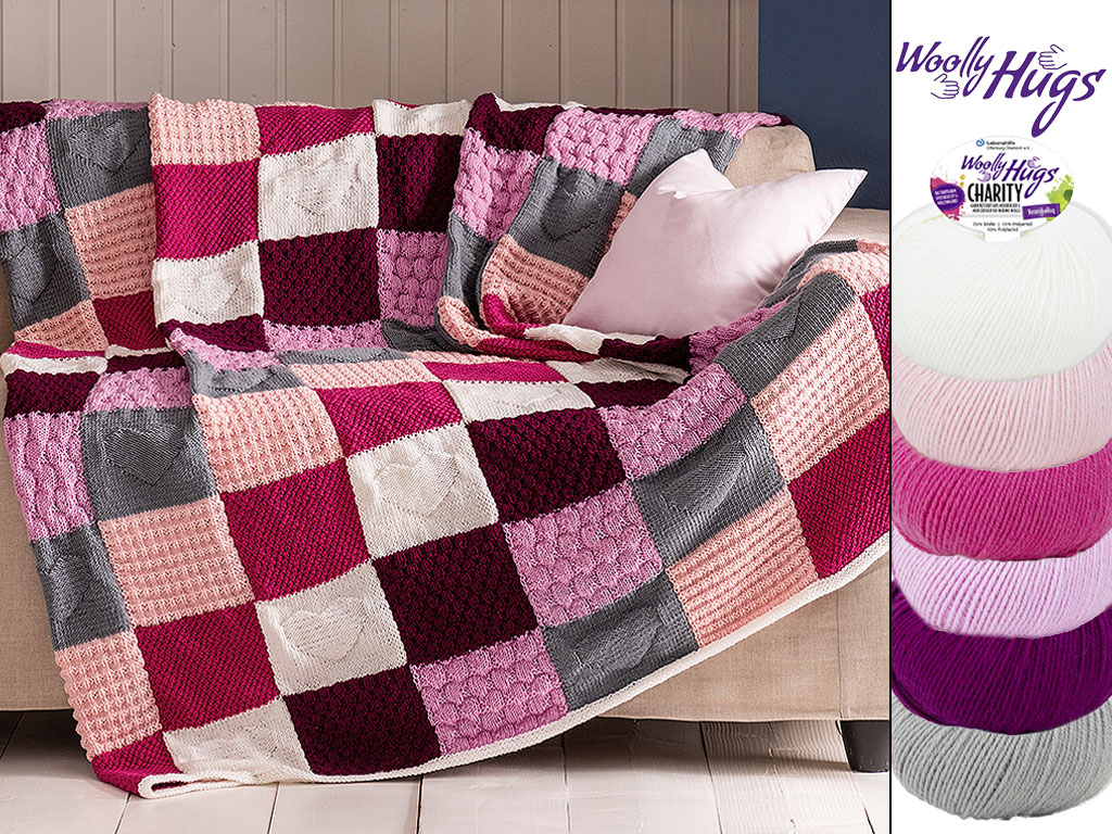 Patchworkdecke in Beerentönen