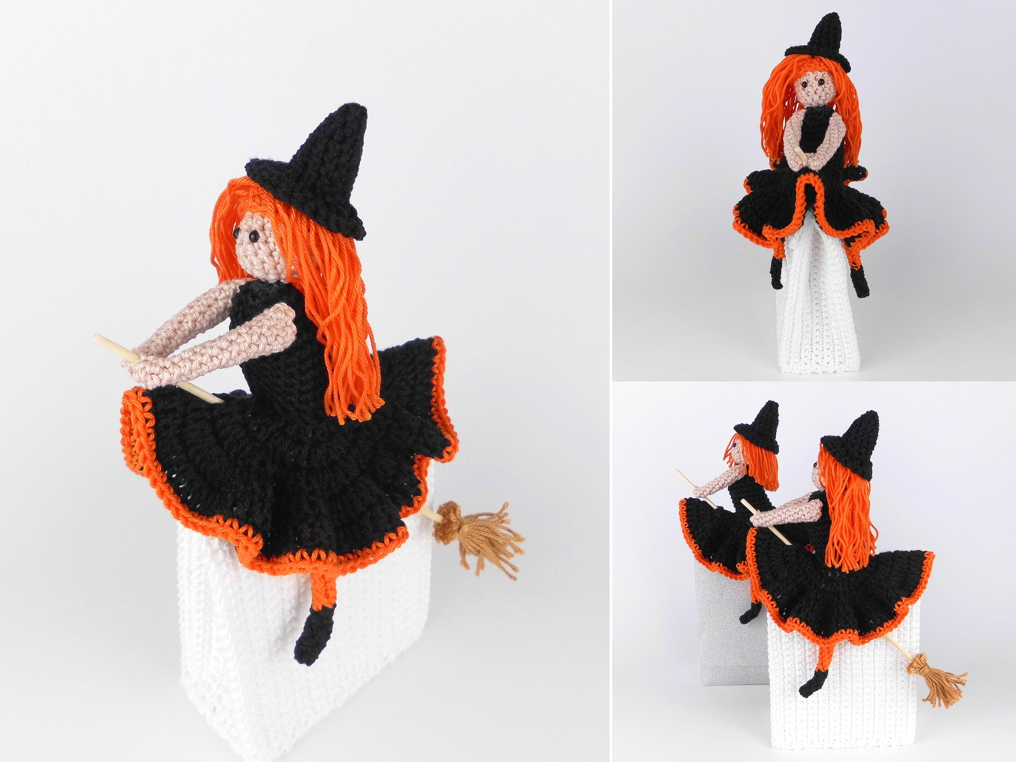 Geschenk-Tüte Geschenk-Tasche Halloween Hexe - einfach aus Wollresten