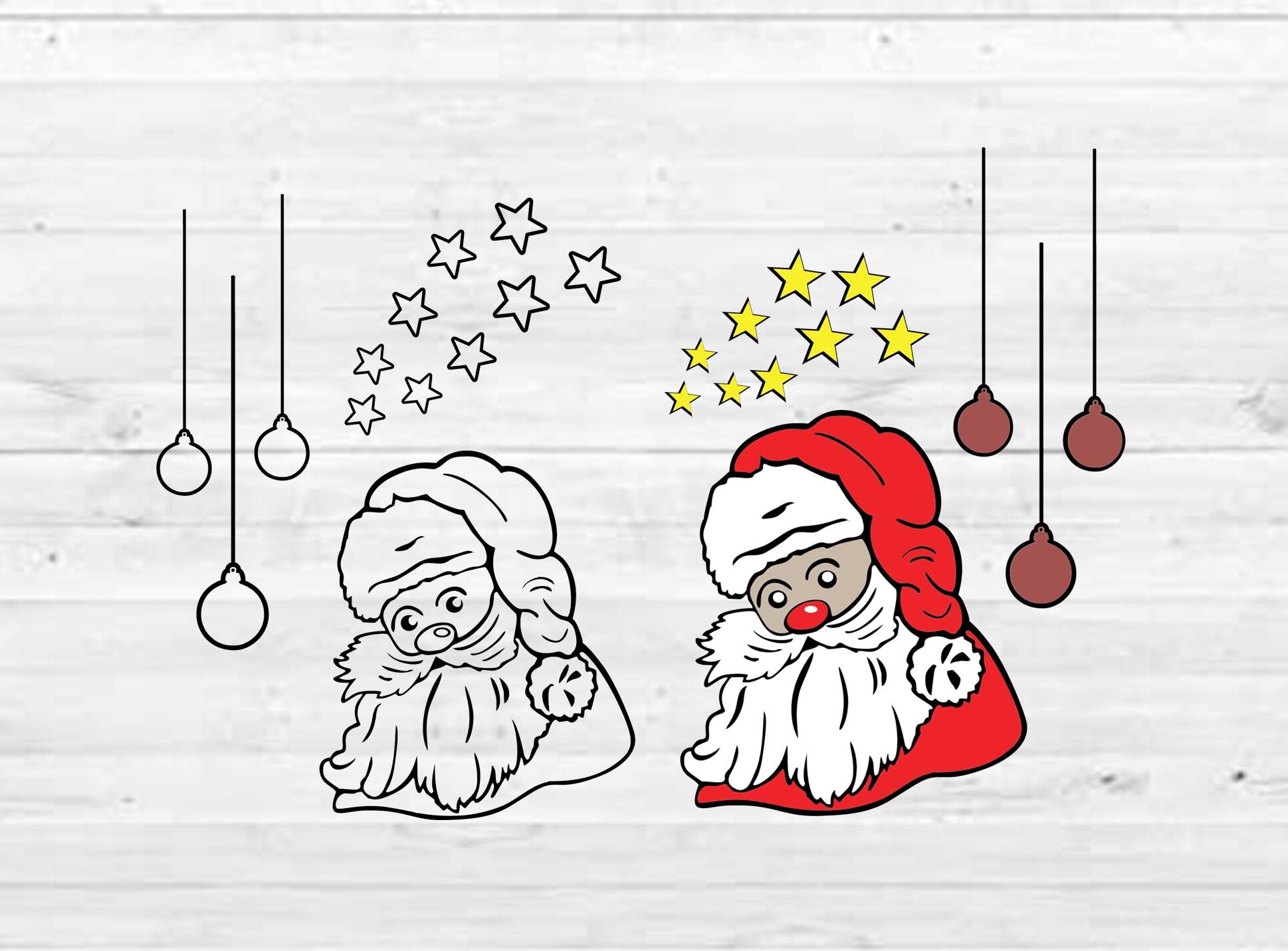 Plotterdatei Weihnachtsmann SVG, Santa Claus, Nikolaus zum selber plotten