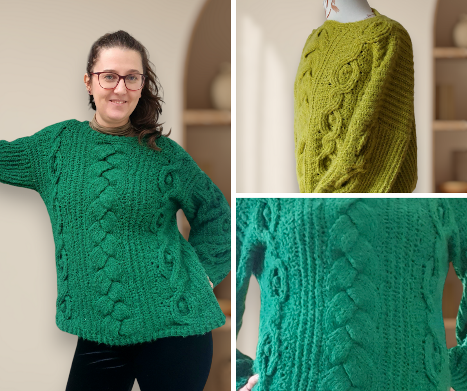 Zopfpulli "Froschkönigin" - Kuscheliger Oversize Pullover für Damen