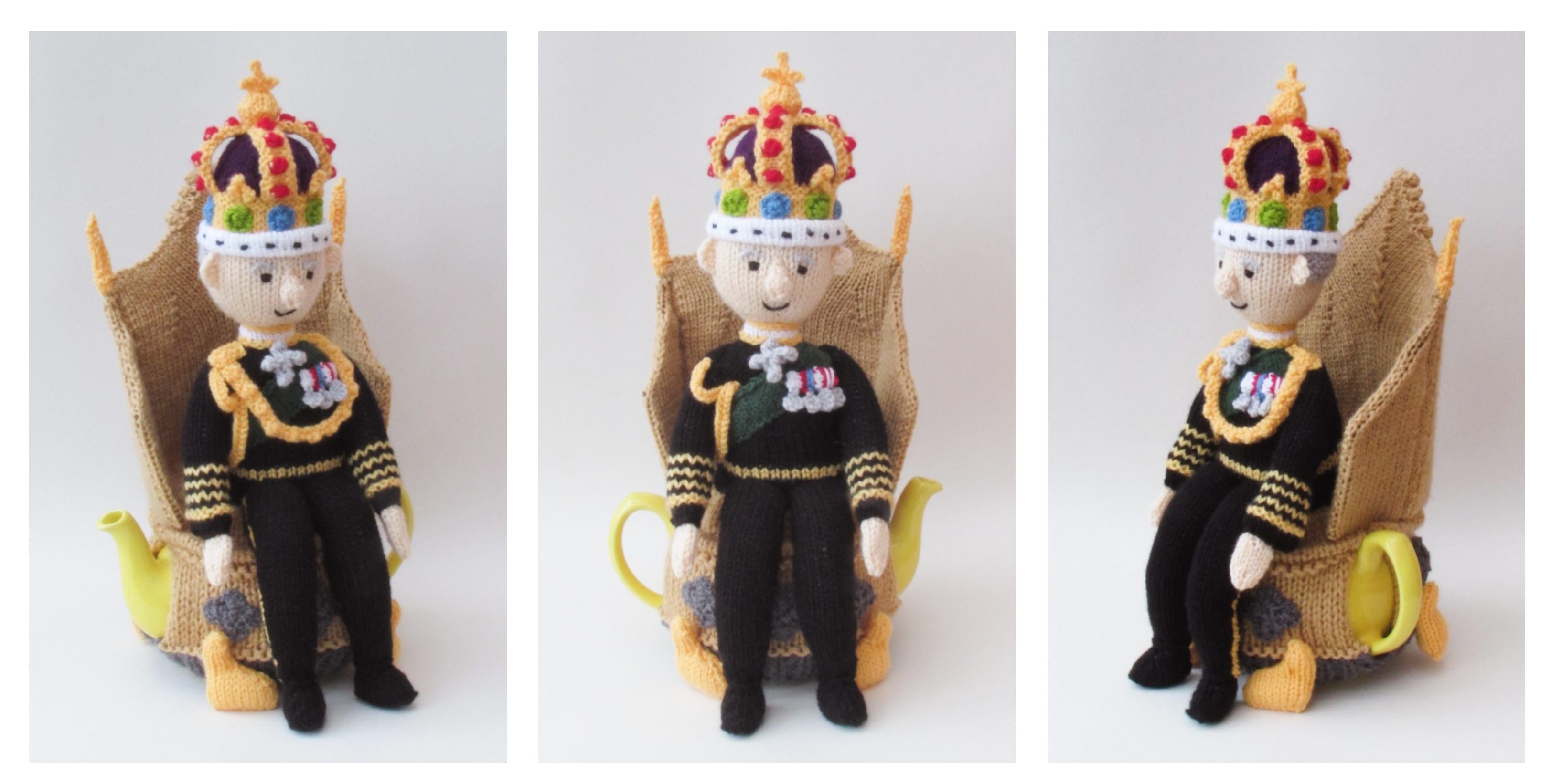 TeaCosyFolk's King Charles III Coronation Tea Cosy Knitting Pattern