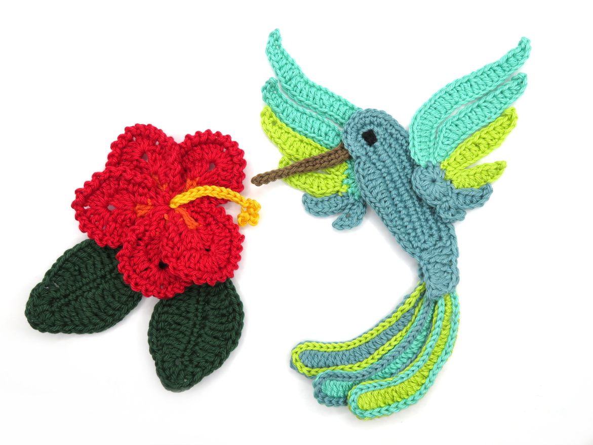 Hummingbird crochet pattern applique