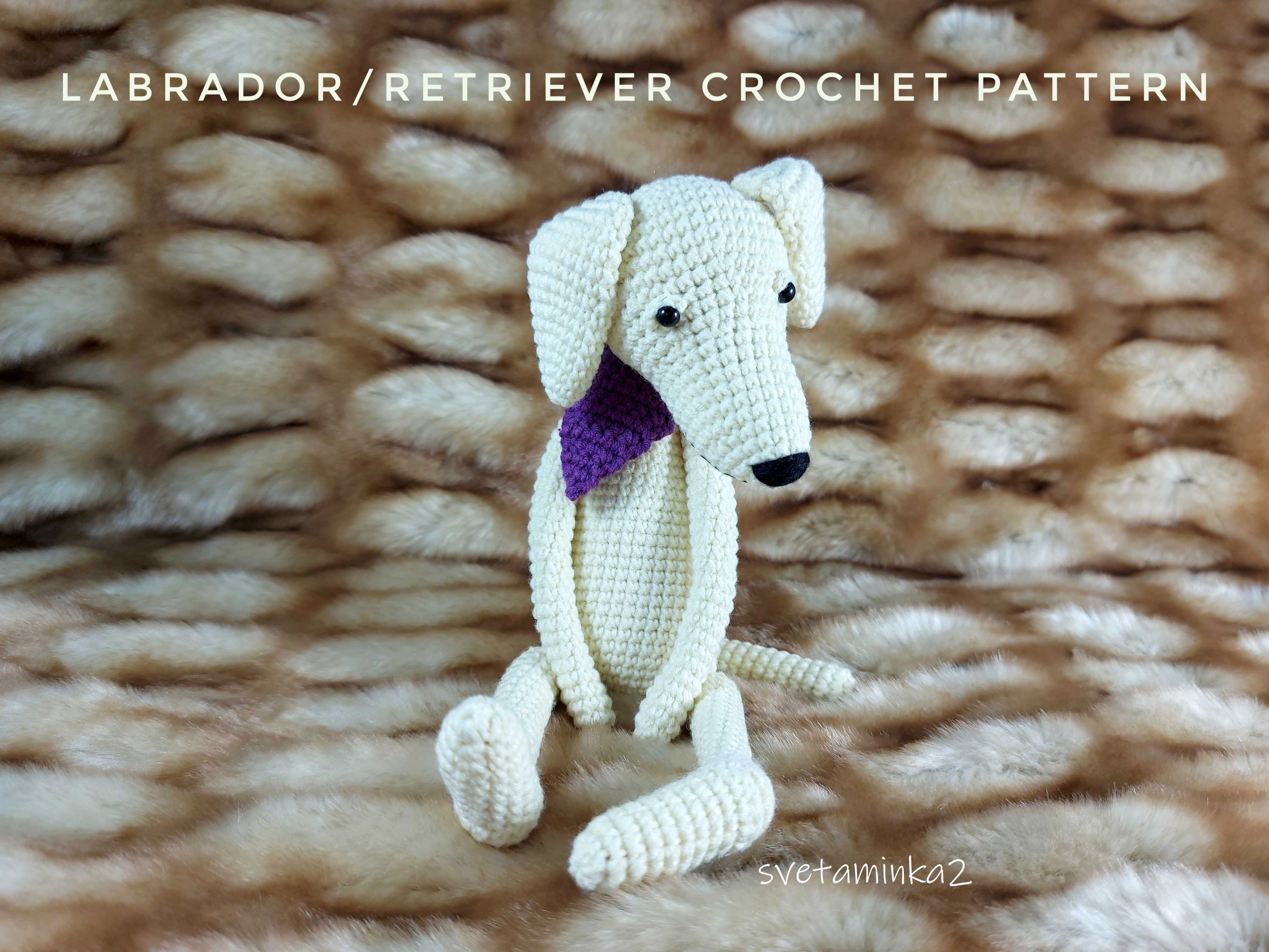 Labrador Crochet Pattern Lab Amigurumi Dog Pattern / Retriever Dog Pattern