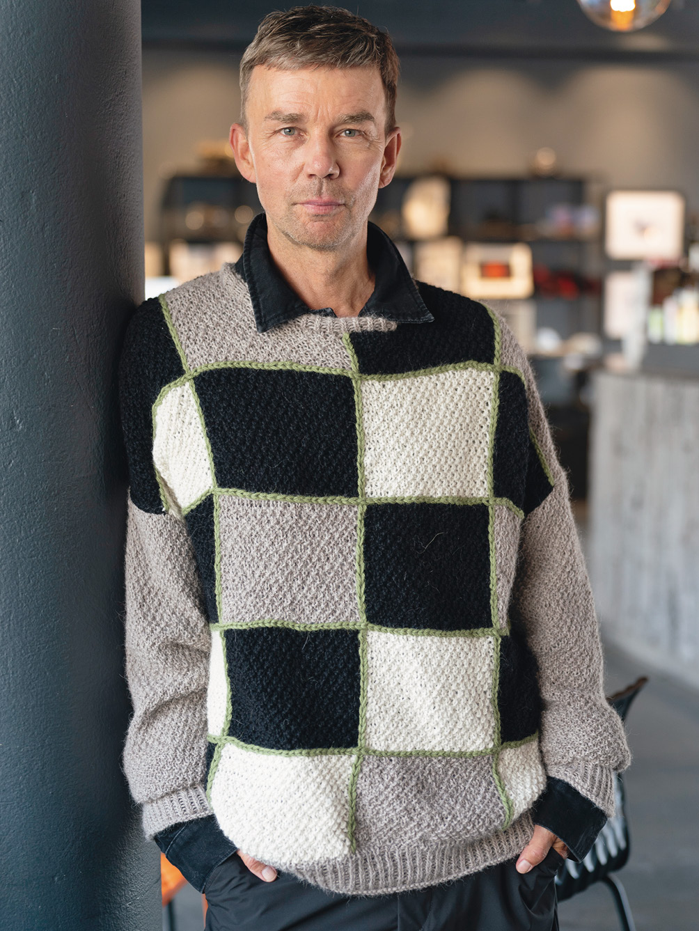 Herrenpulli im Karomuster