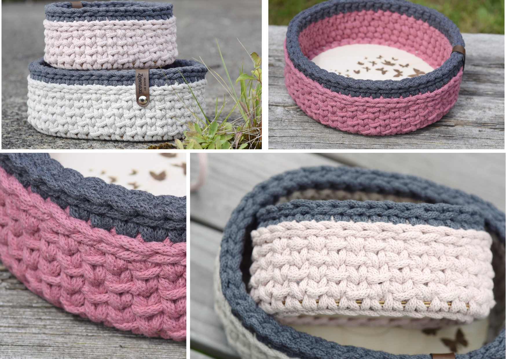 + ALVA + Häkelkörbchen in rund oder oval im tollen Mustermix