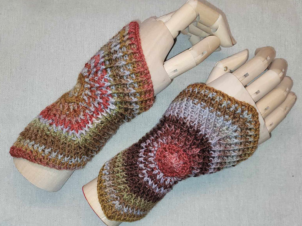 Stulpen Hexagon, gehäkelt