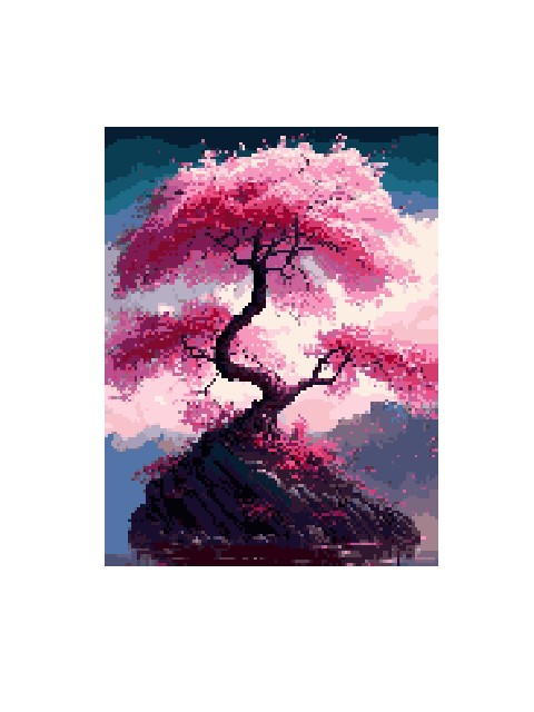 JAPANESE CHERRY TREE - pattern for sc crochet blanket