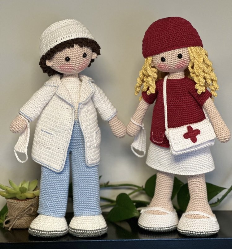 Doctor and Nurse Doll Crochet Pattern