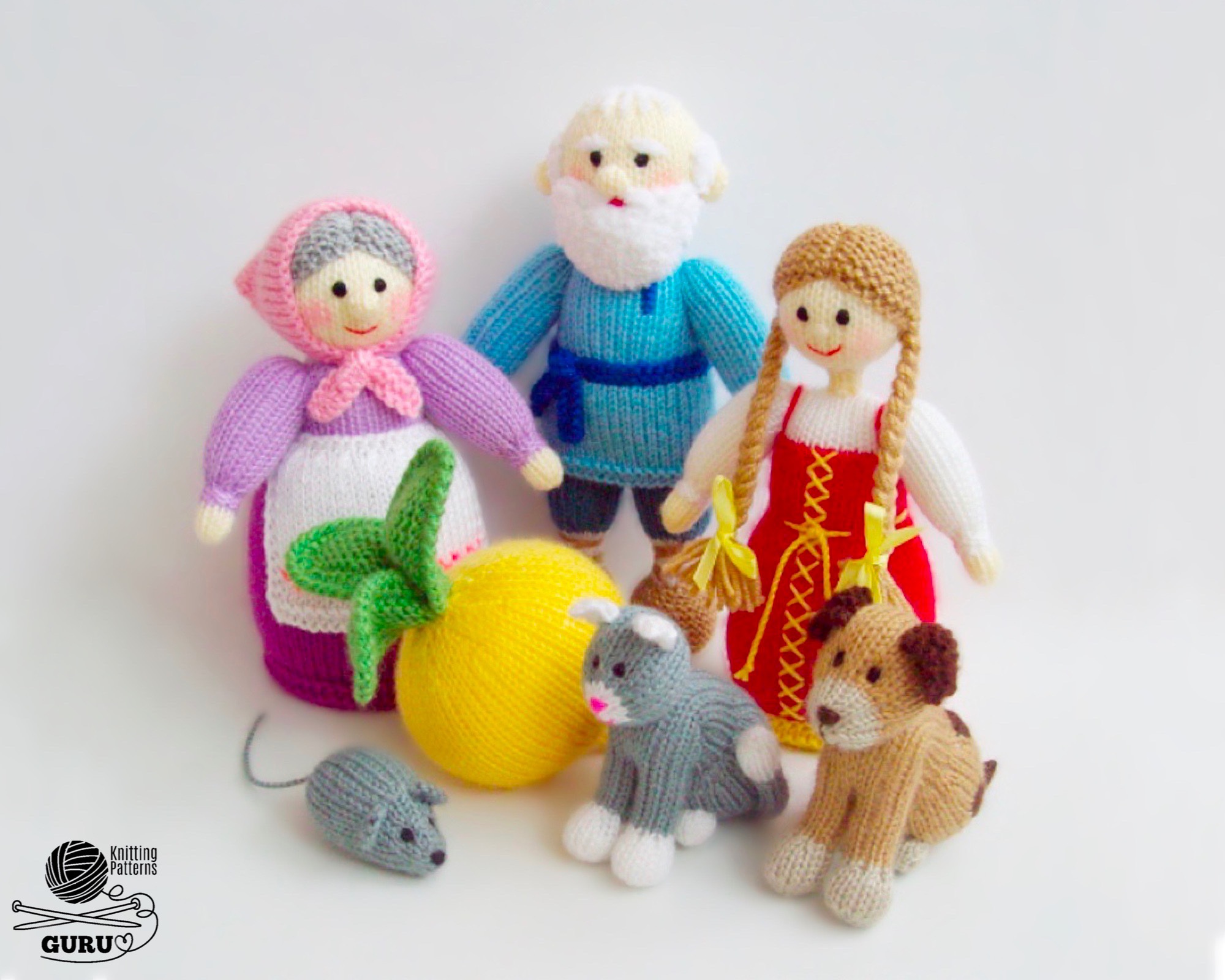 K056 Turnip fairy tale set of toys Cat Dog Mouse Turnip Girl Grandpa Granny